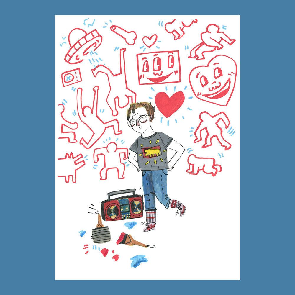 Keith Haring A4 print – Hey Louie